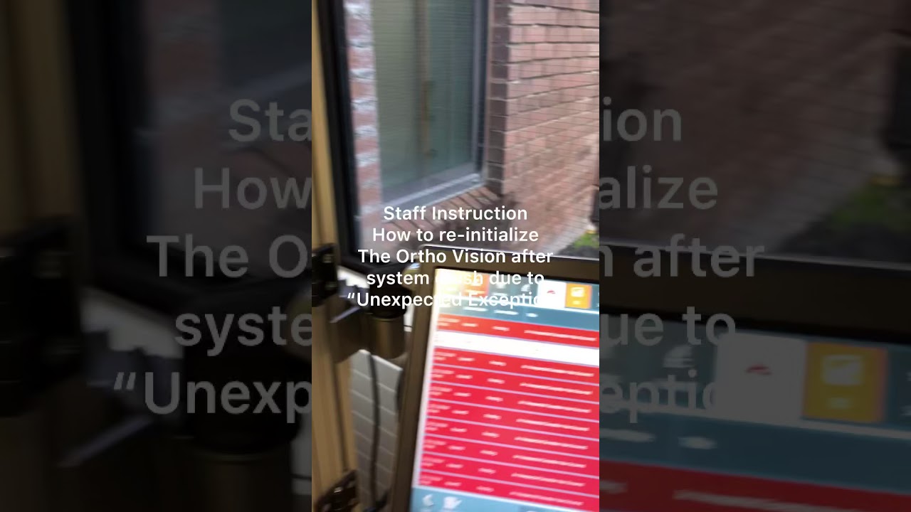 Staff Instruction- Procedure to reinitialise the Ortho Vision - YouTube
