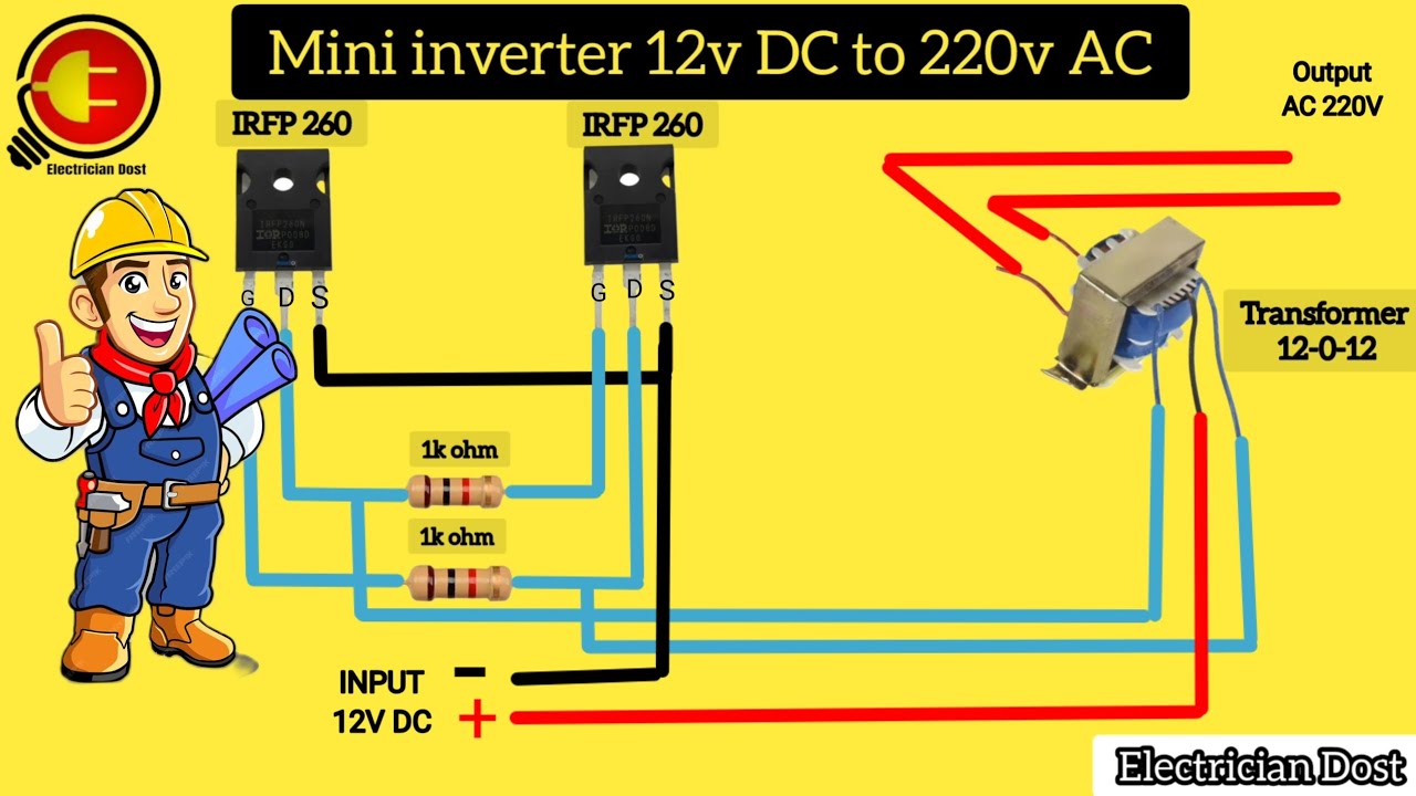 Mini Inverter 12v DC to 220v AC #inverter - YouTube