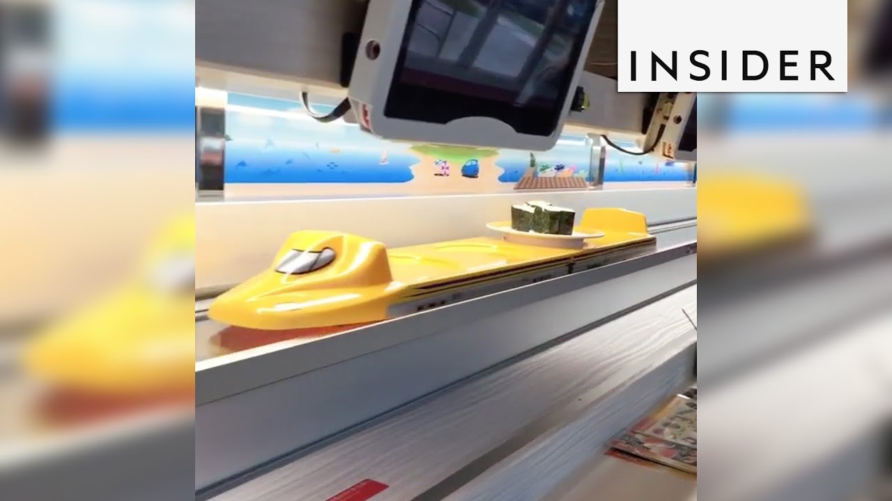 Sushi is delivered to your table on a bullet train at this restaurant ...