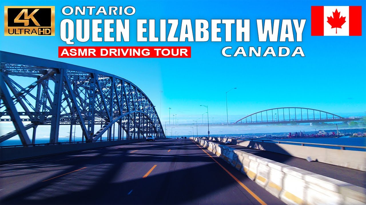 Driving QUEEN ELIZABETH WAY (Start to End) Ontario, Canada ASMR DRIVING ...