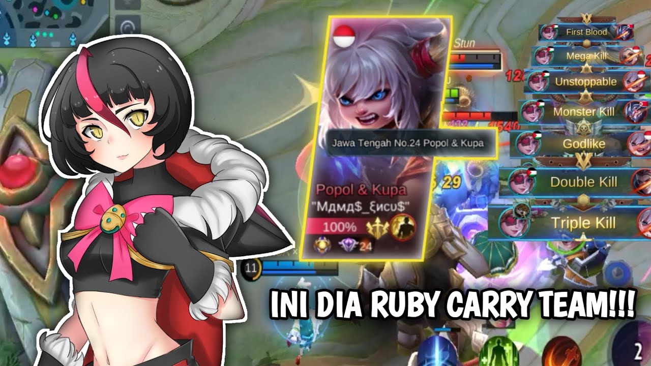 GINI CARA GENDONG TIM PAKE RUBY!! MASIH SAKIT!!! - Mobile Legends - YouTube