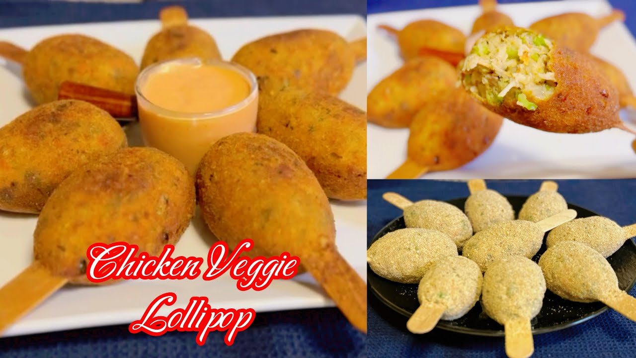 Chicken Lollipop | Chicken & veggie lollipop | Quick and Easy Snacks ...