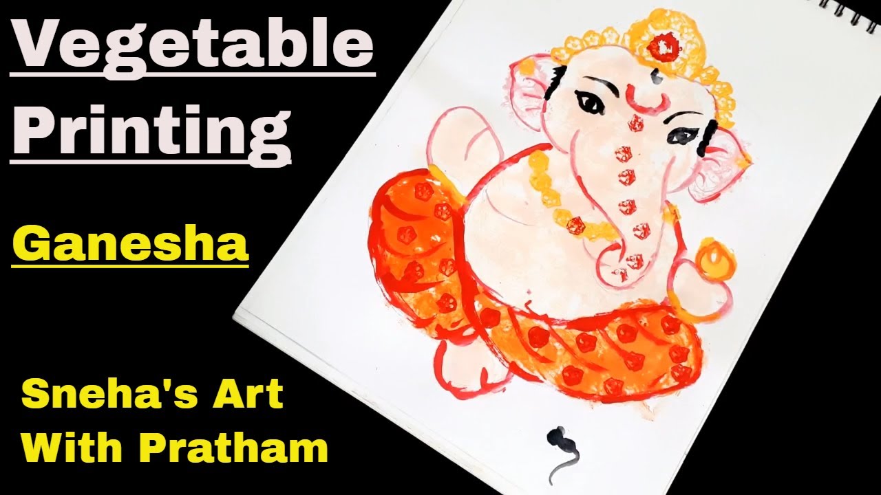 Vegetable Printing Ganesha | Vegetable Printing | Vegetable Printing ...