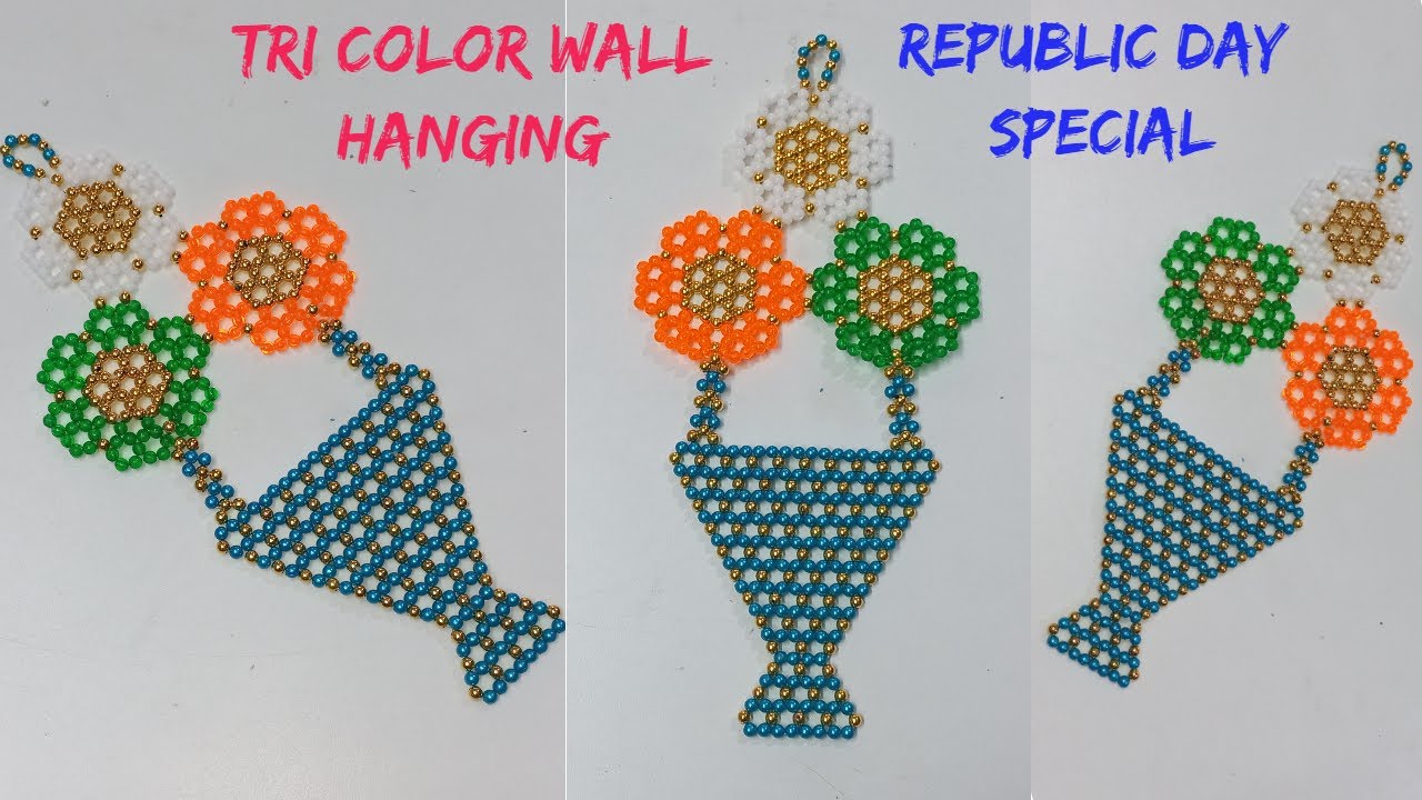 Tricolor Wallhanging Craft | Easy Tricolour Wall Hanging Decoration ...
