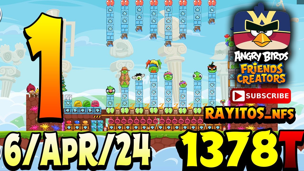 Angry Birds Friends Level 1 Tournament 1378 Highscore POWER-UP ...
