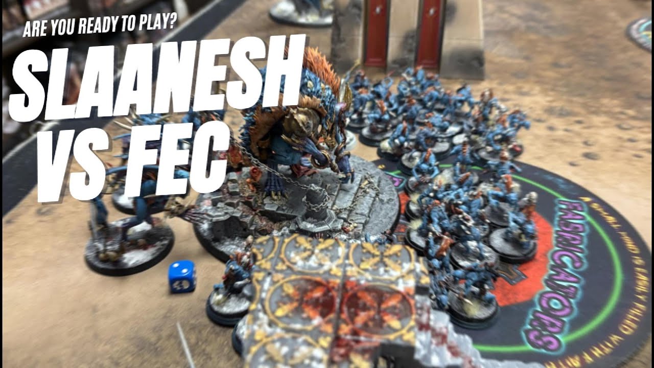 Slaanesh vs FEC 2000 Point Matched Game Age of Sigmar - YouTube