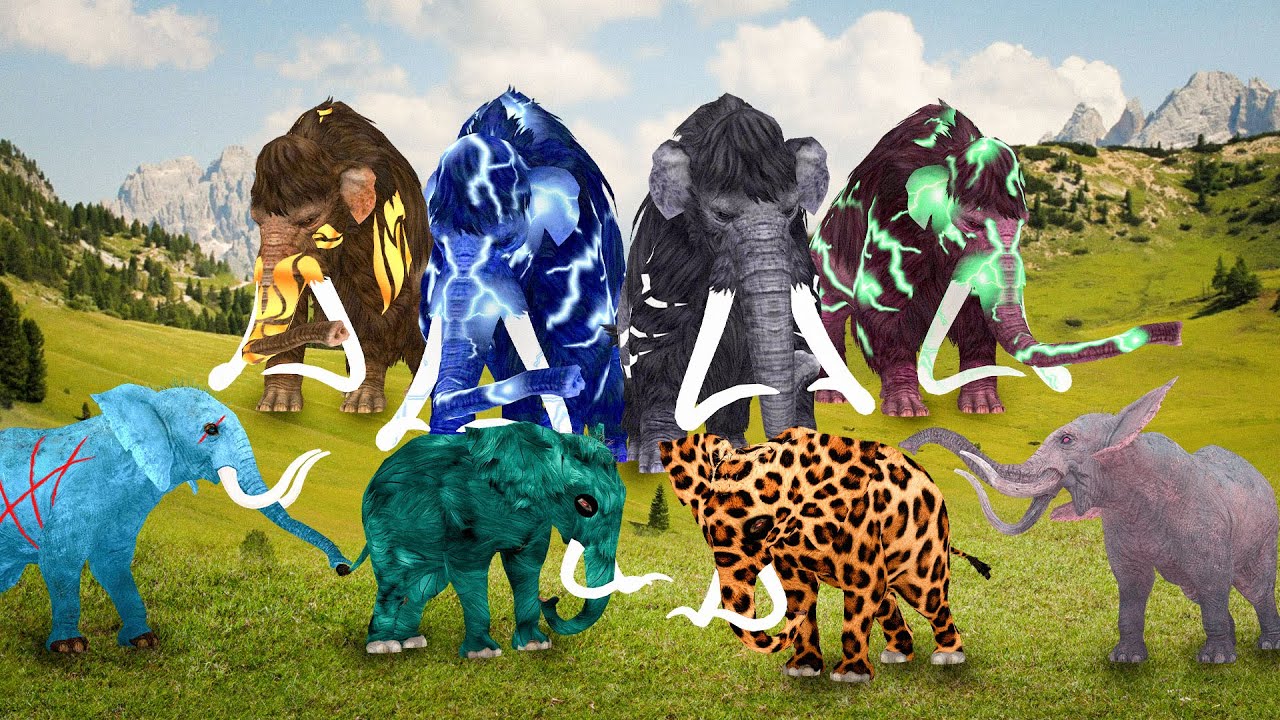 5 Monster Woolly Mammoth Vs 5 Evil Elephant Battle - YouTube