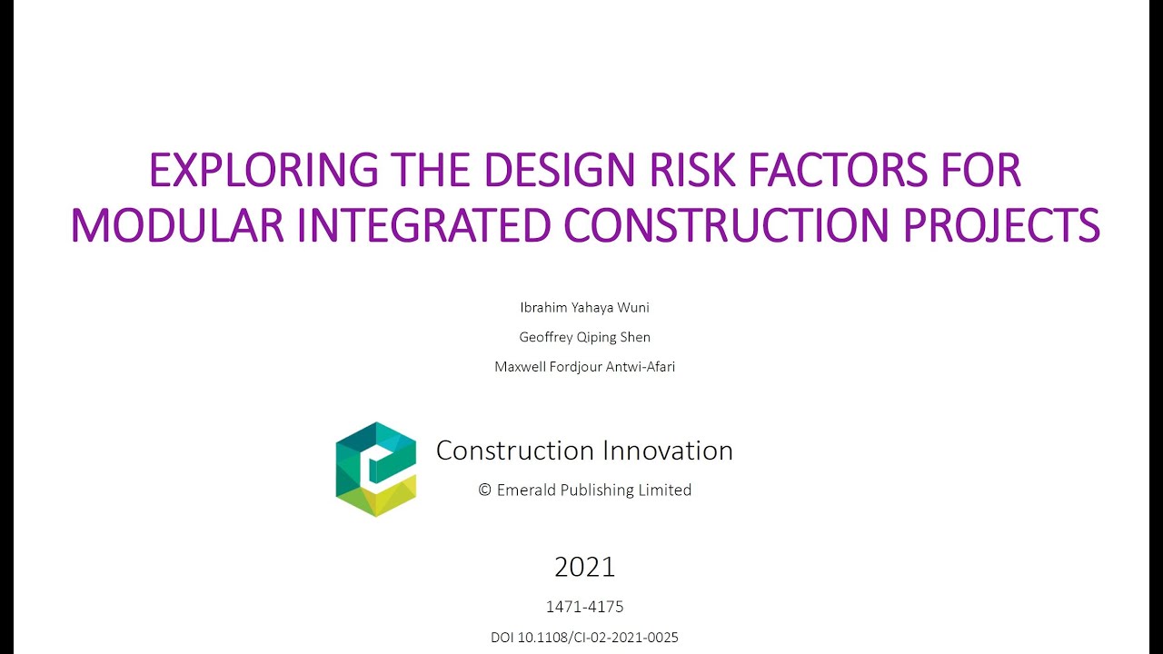 Article Analysis // Exploring the design risk factors for modular ...