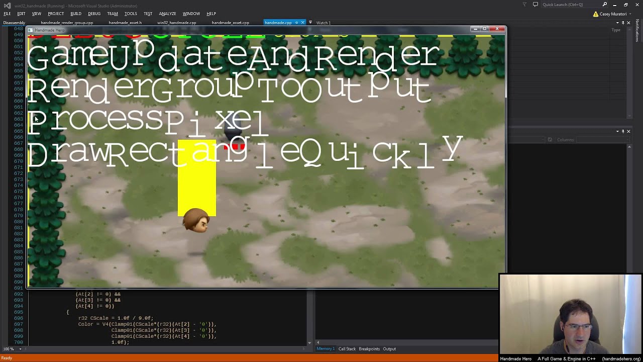 Handmade Hero Day 169 - Aligning Text to a Baseline - YouTube