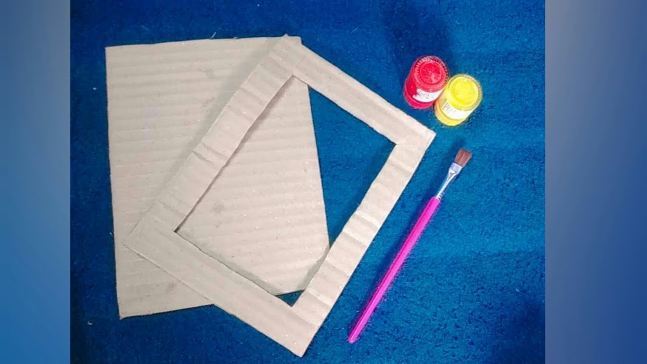 DIY photo frame from cardboard || photo frame making - YouTube