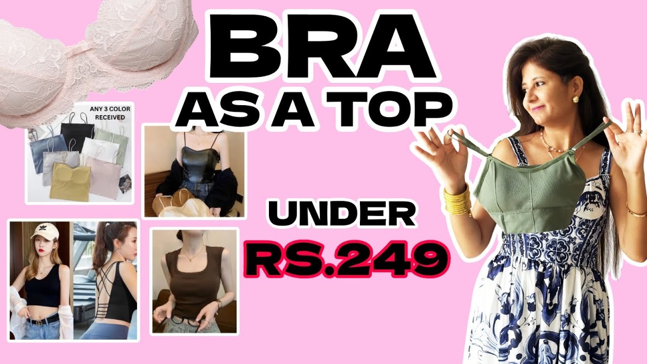 I tried Padded bra top from Meesho under Rs249 || lingerie try on 😱 # ...