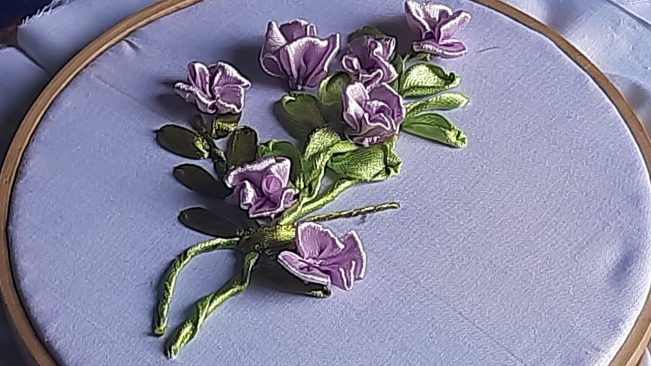 3D flower embroidery hand design work - YouTube
