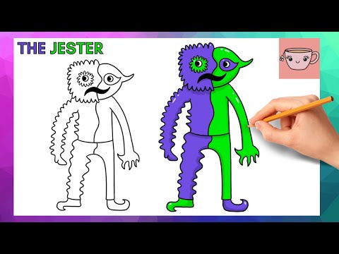 How To Draw Bittergiggle / The Jester - Garten of Banban 4 | Easy Step By Step Drawing Tutorial
