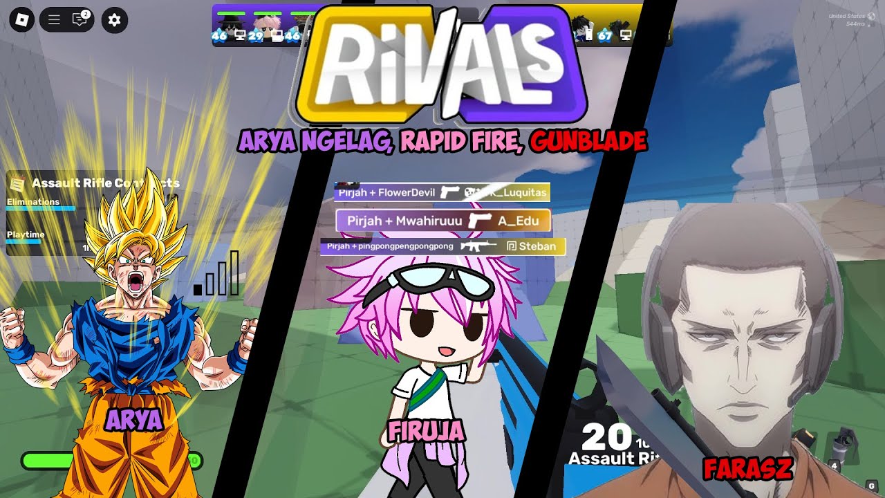 Roblox Rivals - Arya Ngelag, Rapid Fire, Gunblade - YouTube