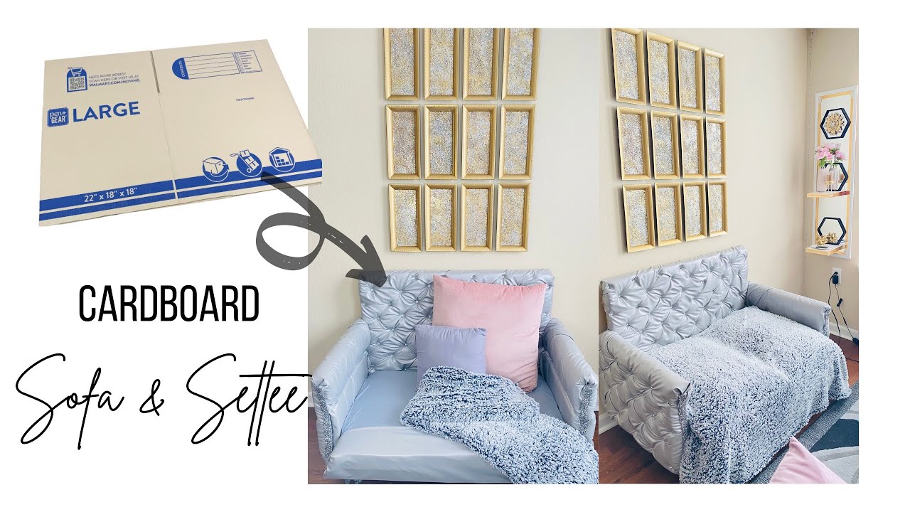 HOW TO USE CARDBOARD BOX TO MAKE A FASHIONABLE SETTEE OR 2-SEATS SOFA ...