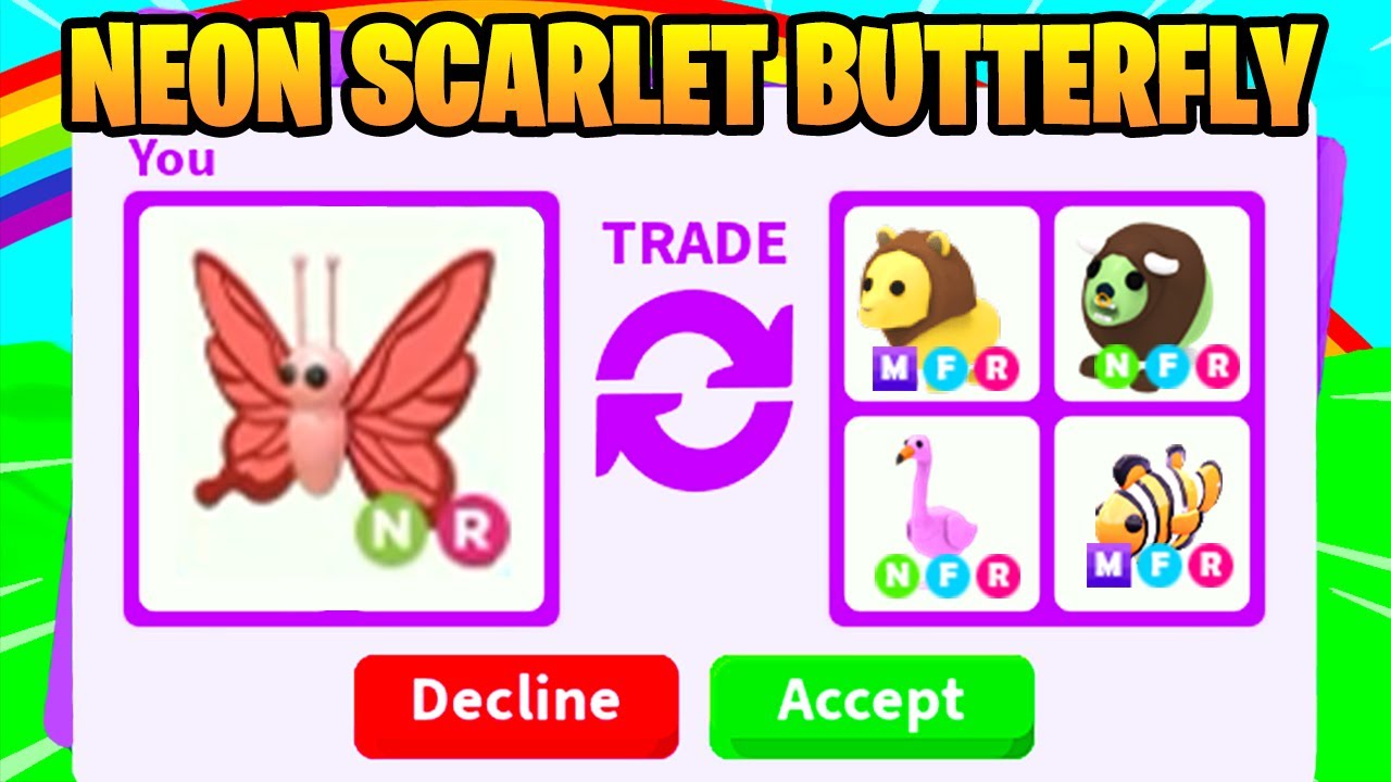 What People Trade for NEON SCARLET BUTTERFLY in Adopt Me - YouTube