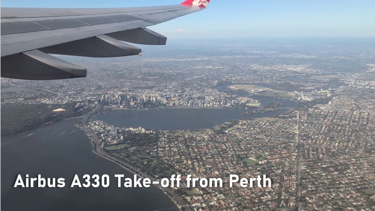 Airbus A330 Take-Off from Perth with Stunning Views - YouTube