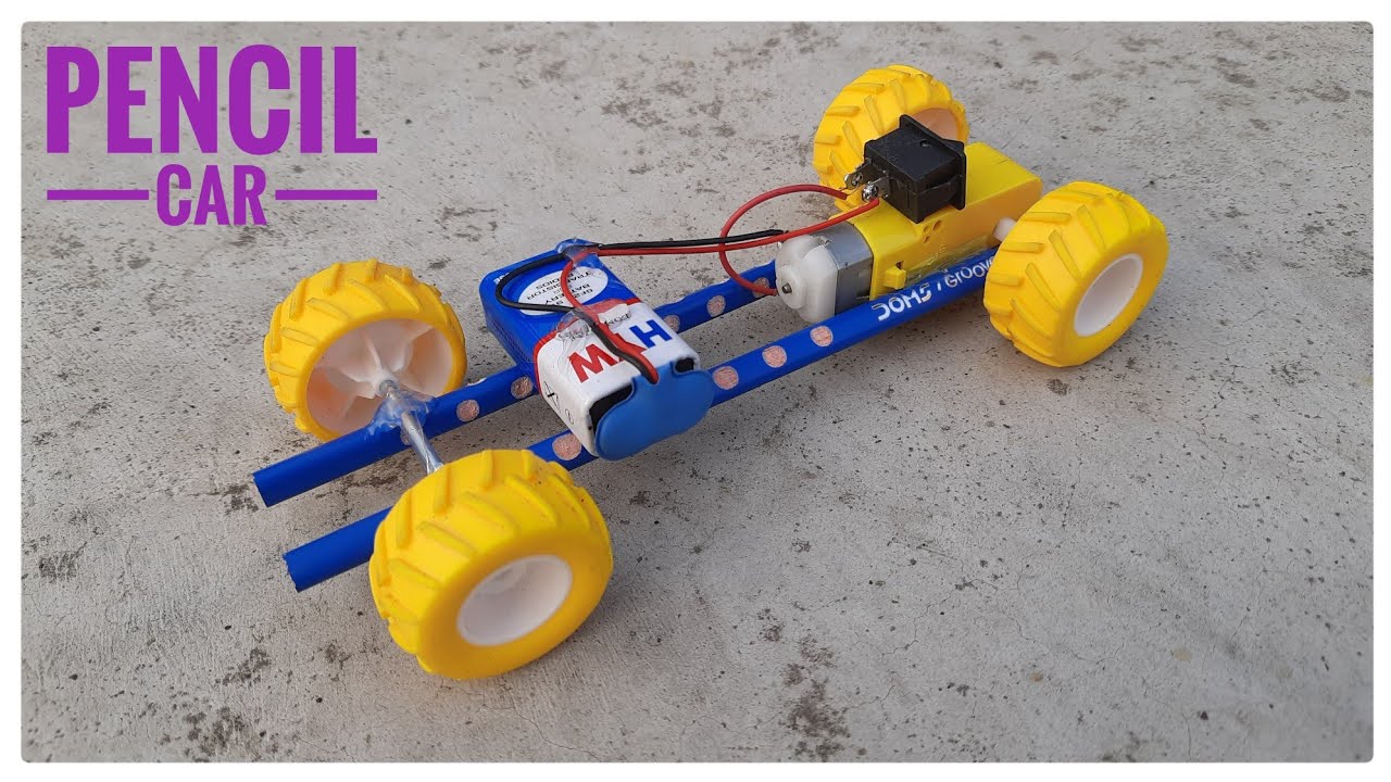 How To Make A Simple DC Motor Car At Home With PENCIL ️ - DIY Ideas ...