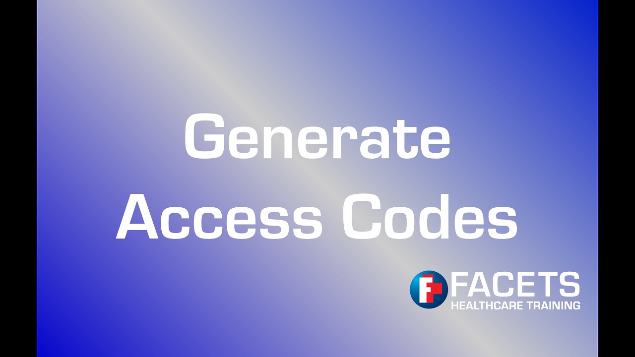 Generating Access Codes - YouTube