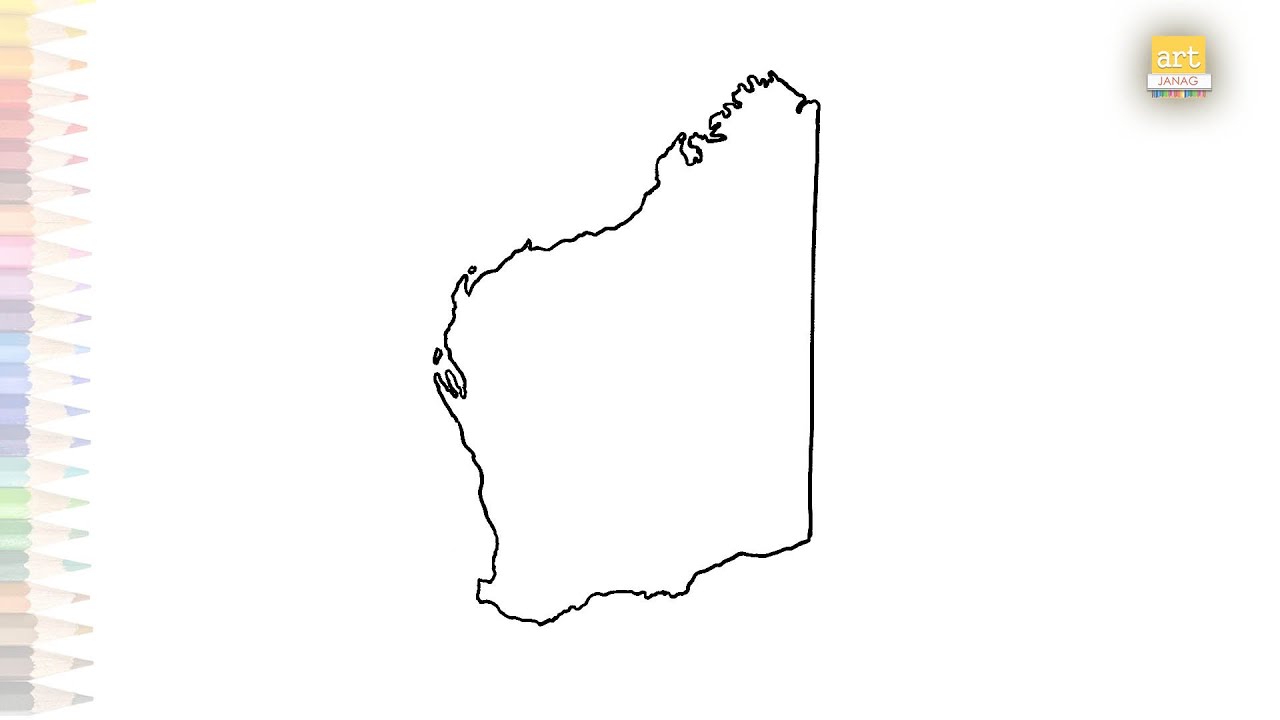 Western Australia Map drawing | Outline sketches | How to draw Western ...