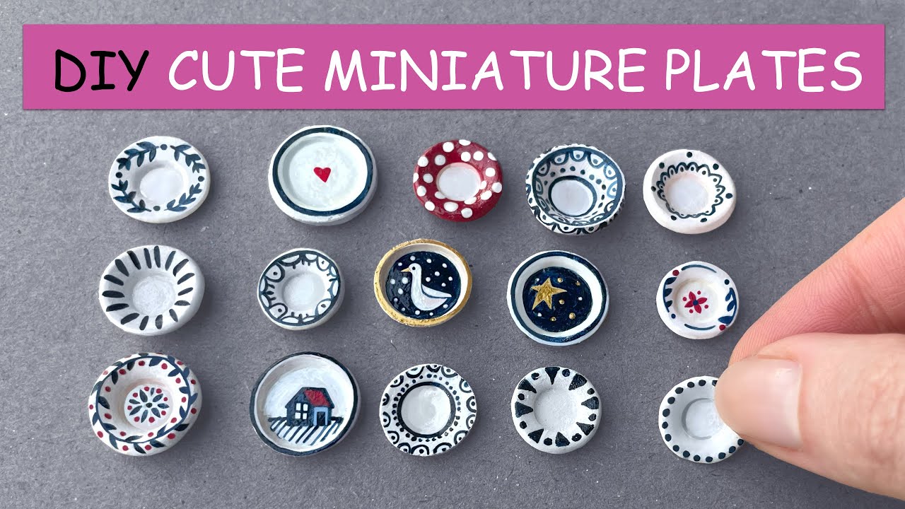 DIY Miniature Plates without Modts Tutorial | Plates Made of Polymer ...