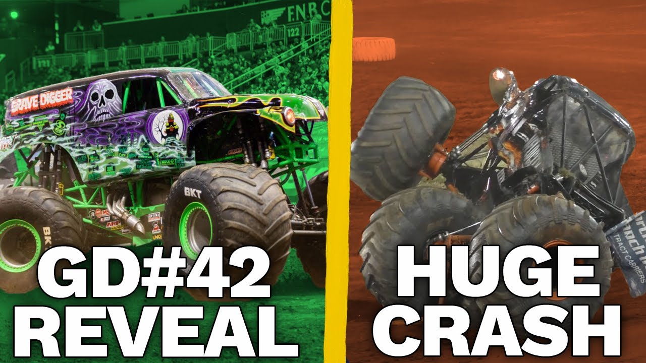 Grave Digger #42 REVEALED! HUGE Crash at Charlotte! Monster Truck News ...