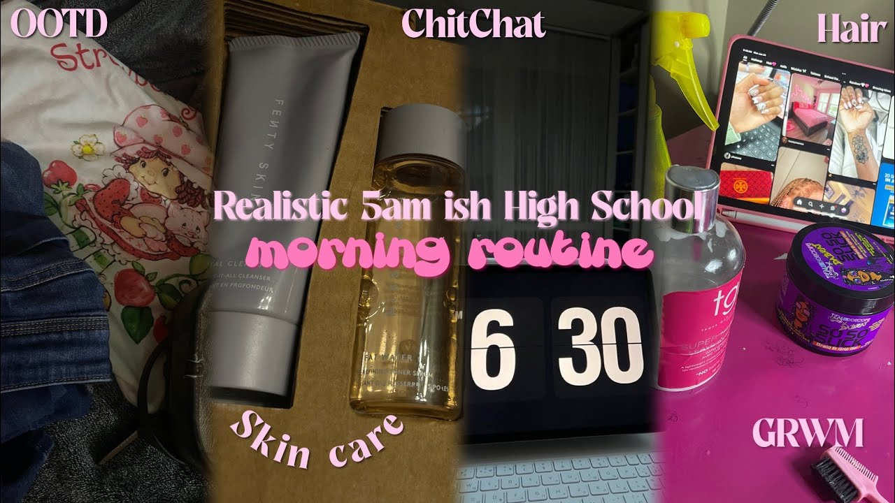 *Realistic* HIGH SCHOOL MORNING ROUTINE | skincare, ootd, chitchat, grwm, + more - YouTube