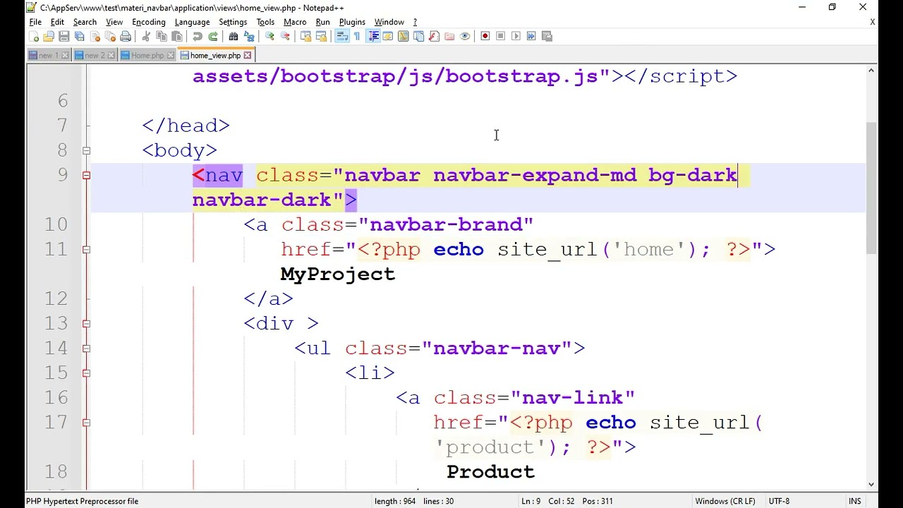 integrasi ci3 dengan navbar - YouTube