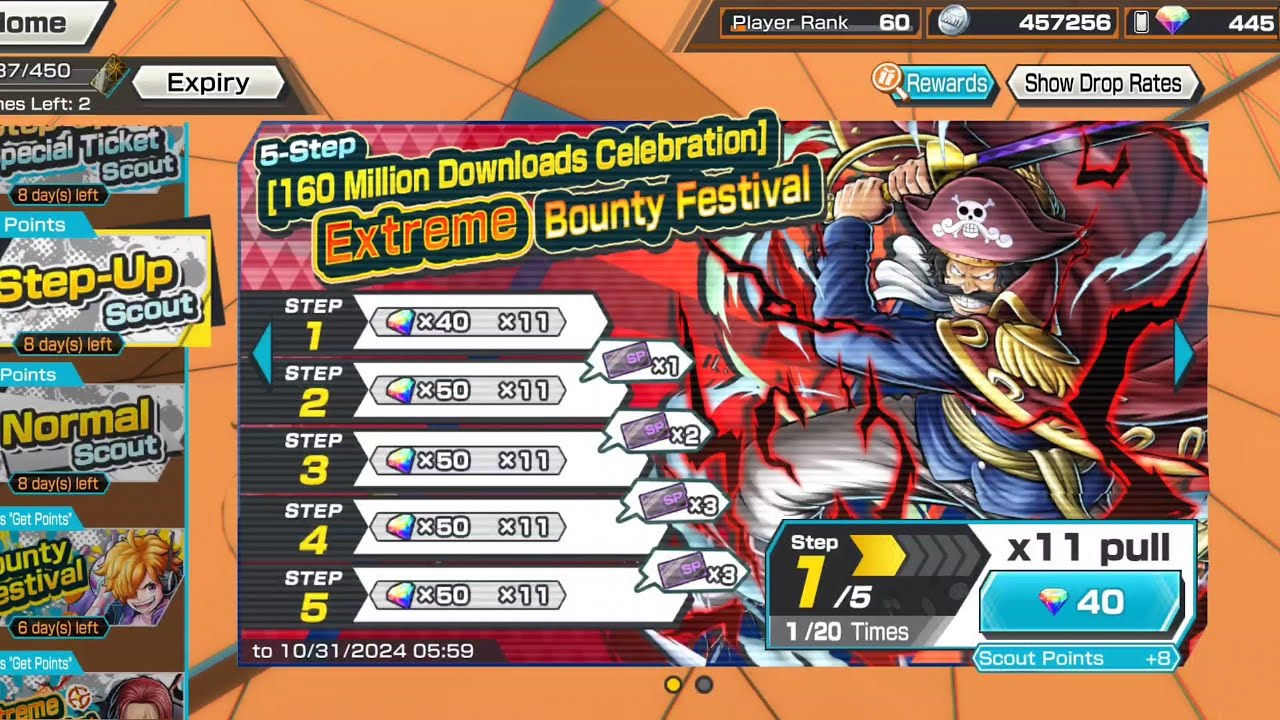 INSANELY LUCKY EX DARK ROGER SUMMONS! opbr one piece bounty rush ...