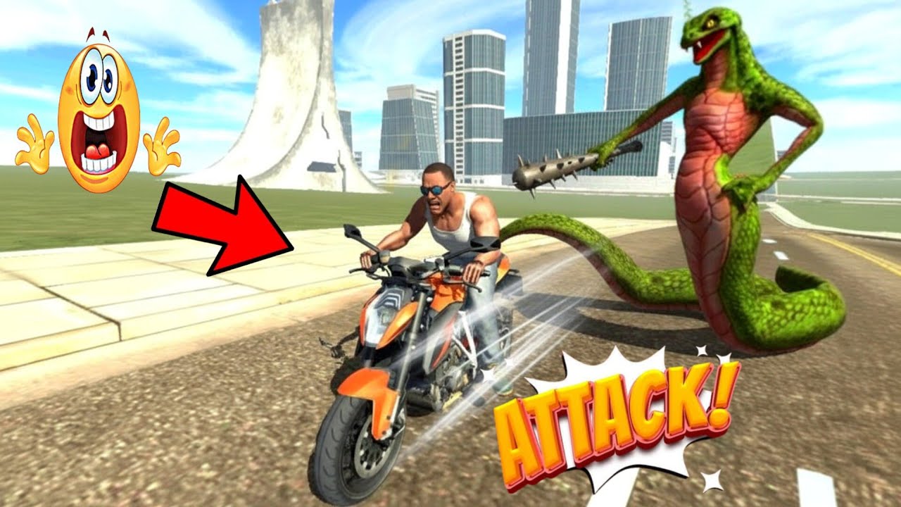 "GIANT SNAKE ATTACK in Indian Bike Driving 3D 😱 | Franklin vs Monster ...