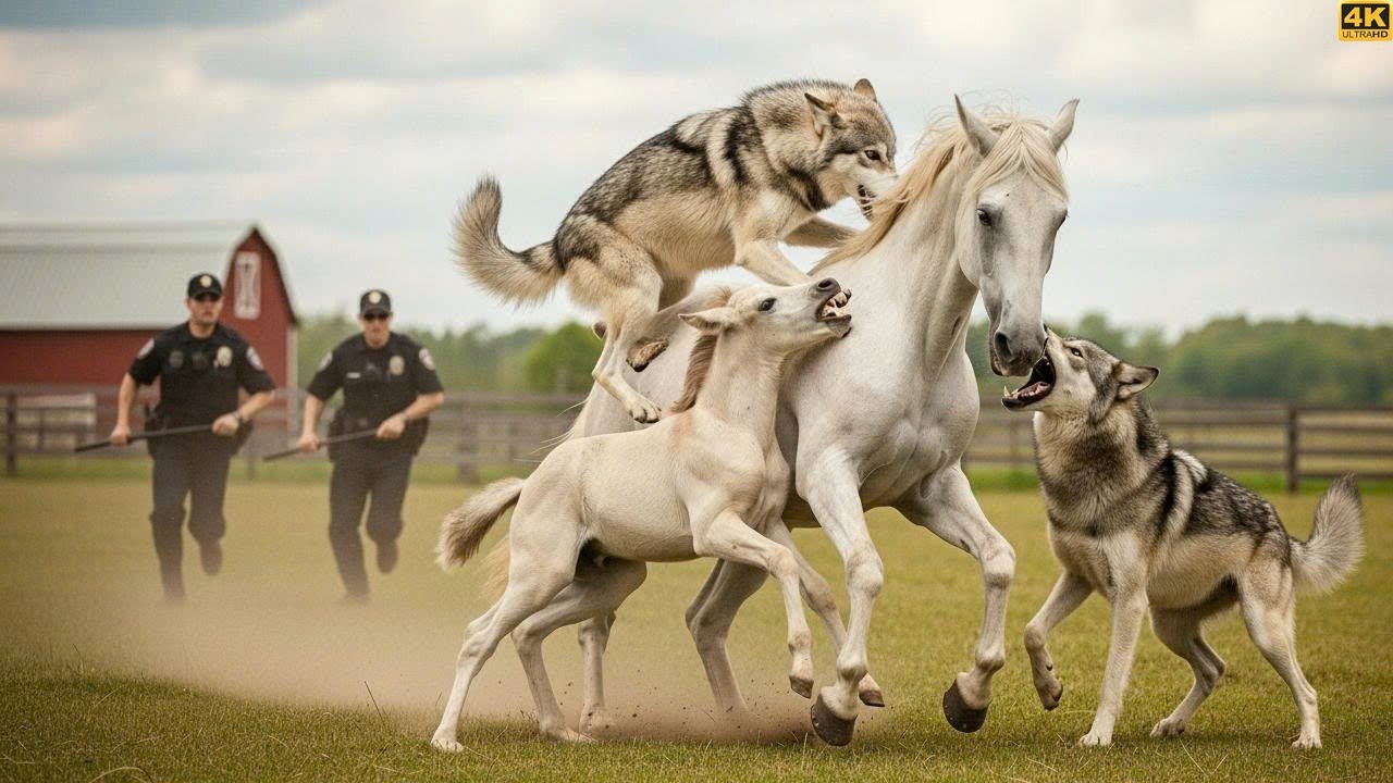 Heroic Rescue Team Saves Brave Mother Horse from Bloodthirsty Wolves in ...