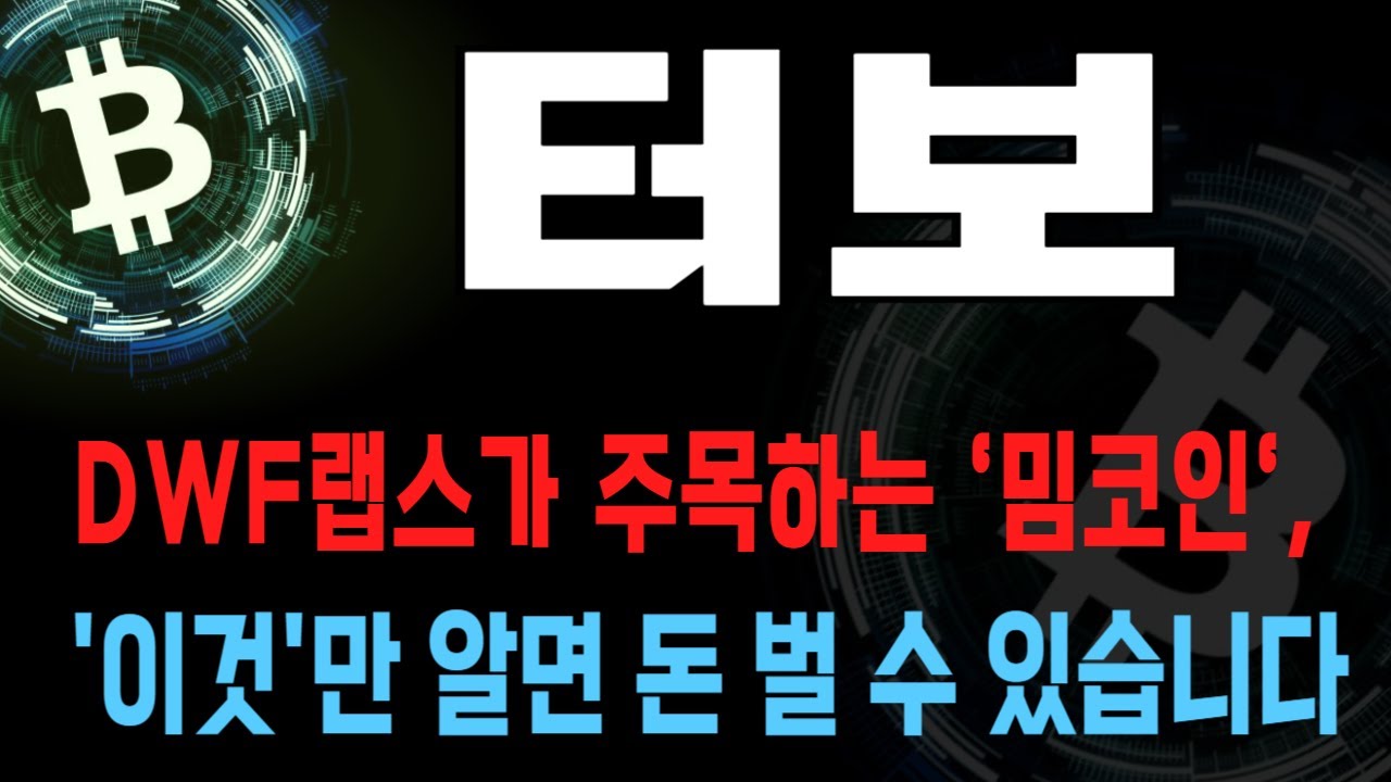 터보 코인 / DWF랩스가 주목하는 '밈코인', '이것'만 알면 돈 벌 수 있습니다 - YouTube