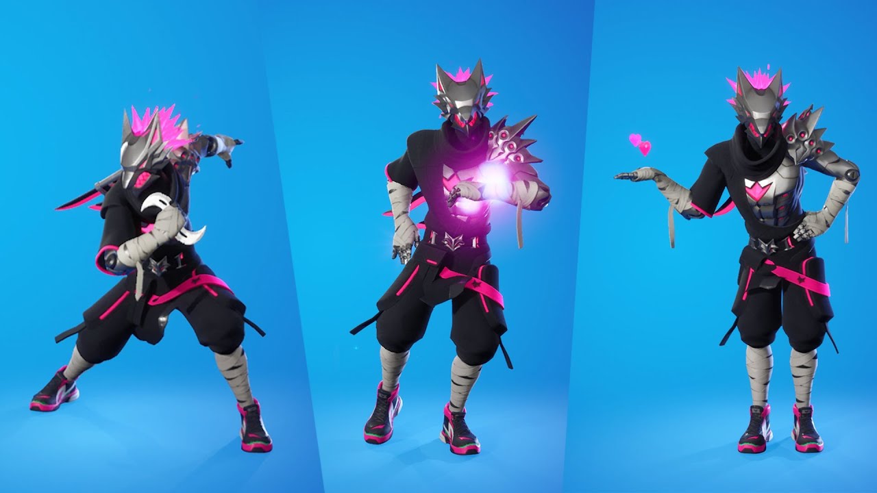 The Burning Wolf Skin Showcase with Emotes & Dances | Fortnite ...
