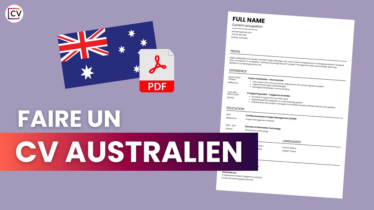 Comment faire un CV Australien (Exemple et Conseils 2025) - YouTube