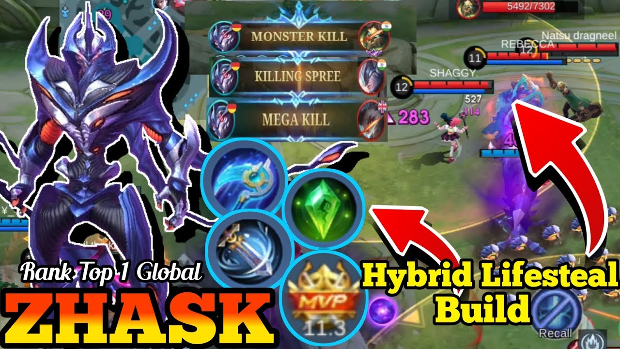 Zhask New Hybrid Lifesteal Build !! Zhask Magic Damage ~ Build Top 1 ...