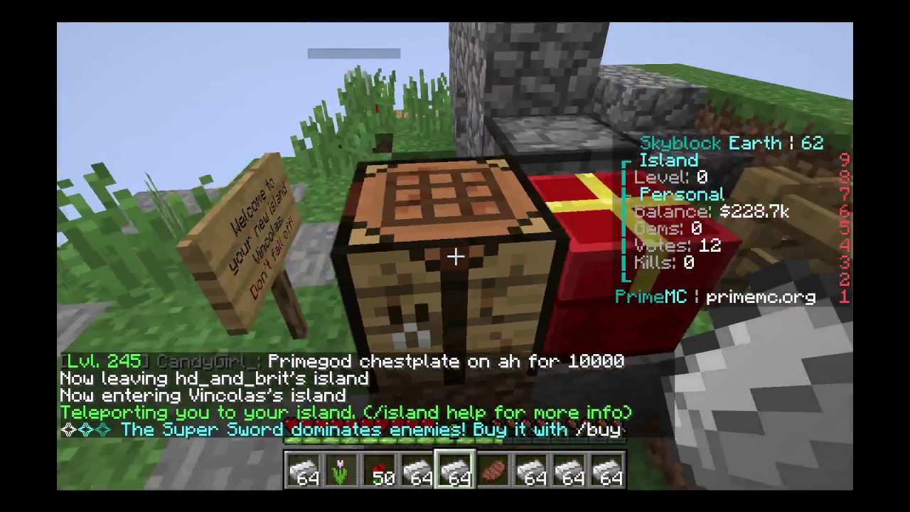 PrimeMC Skyblock Earth Season 2 Ep1- Island Expansion!! - YouTube