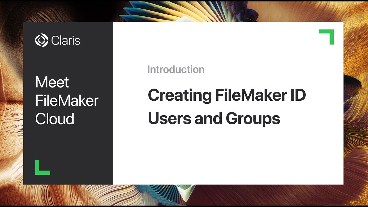 Creating FileMaker ID Users and Groups - YouTube