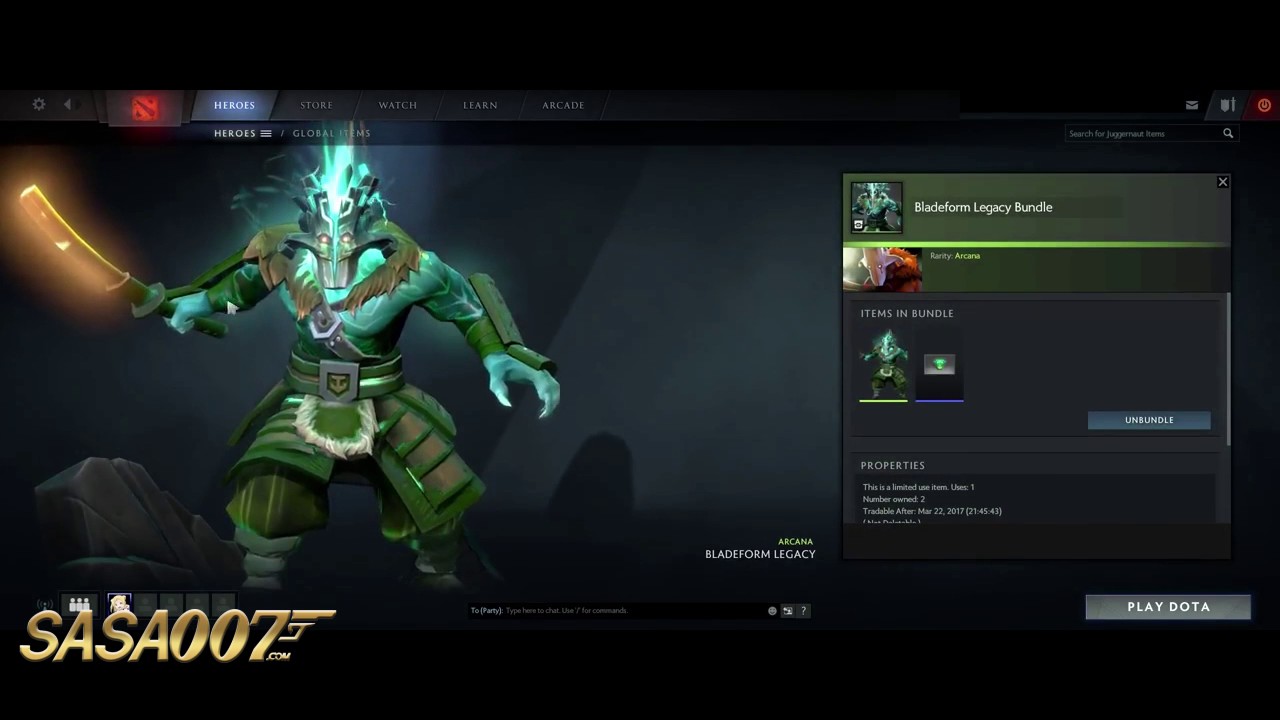 Free Dota 2 Bladeform Legacy Juggernaut Arcana - YouTube