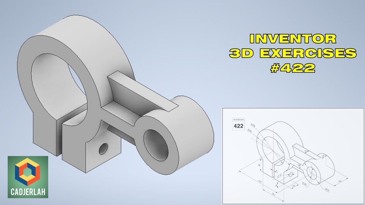 INVENTOR | STUDYCADCAM.COM | 3D EXERCISES NO 422 - YouTube