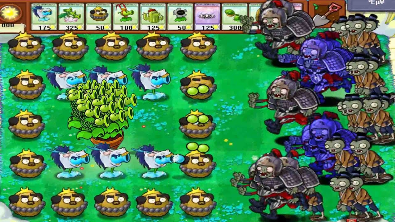 Best strategy Plants vs Zombies I PVZ1 Hack 9999 Threepeater vs Snow ...