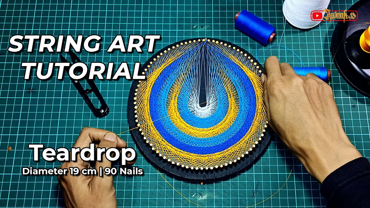 STRING ART TUTORIAL - TEARDROP | String Art Mandala | String art simple DIY - YouTube