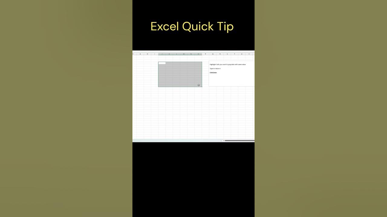 Excel Quick Tip - YouTube