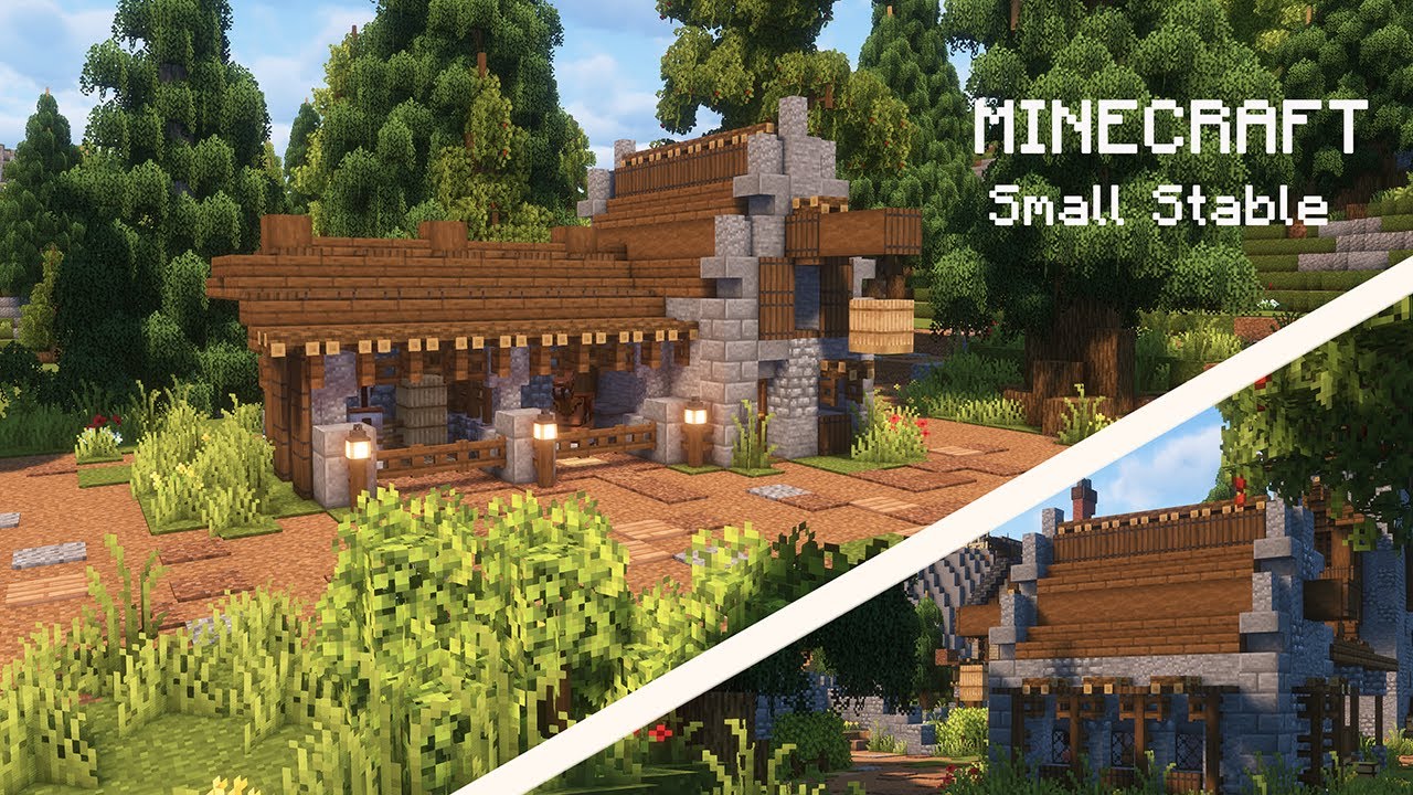 Minecraft: How to build a Small Stable | Step-by-Step Tutorial | Easy ...