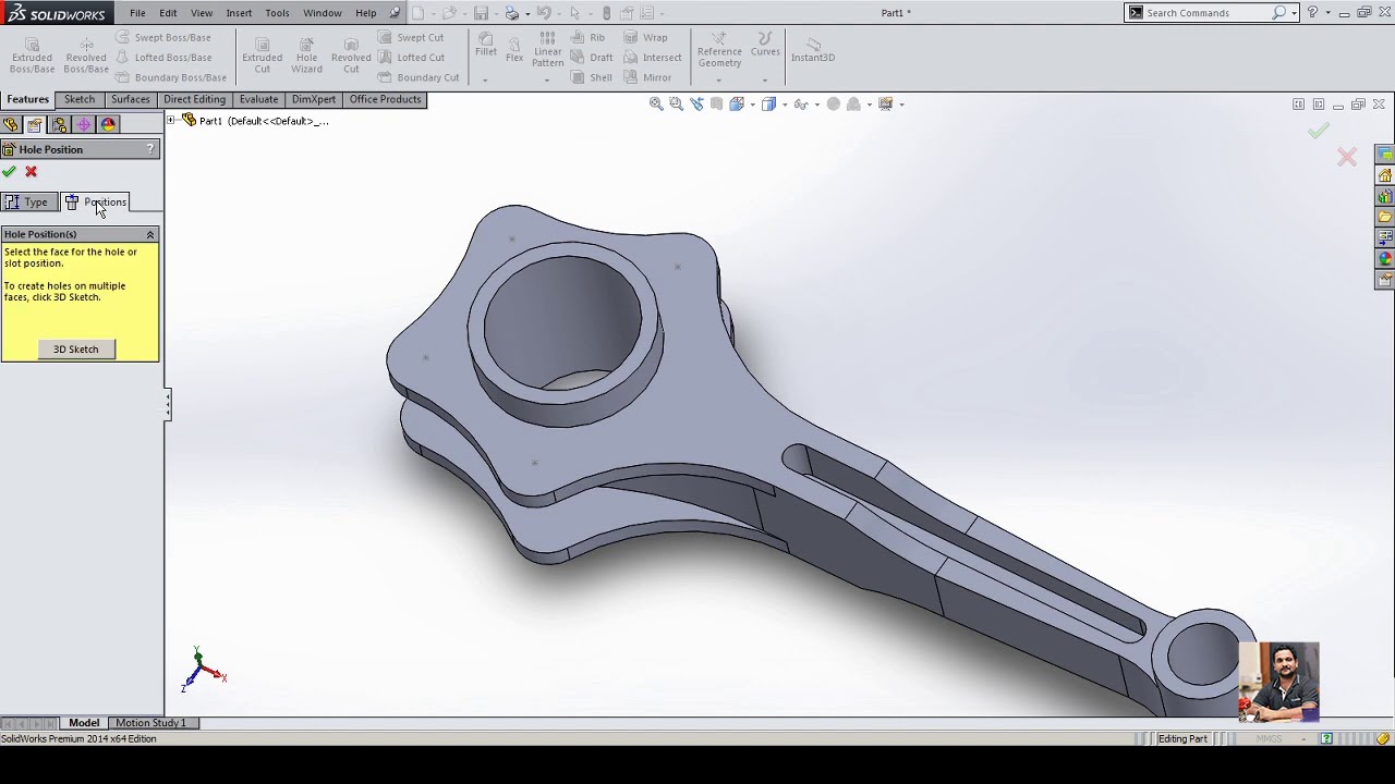 3D MODELING A MASTER ROD IN SOLIDWORKS | RADIAL ENGINE ASSEMBLY | PART ...