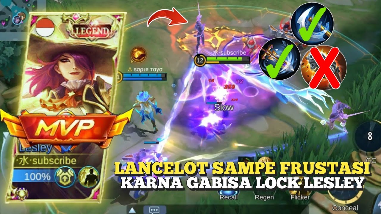 LANCELOT FRUSTASI GABISA LOCK LESLEY || BEST BUILD LESLEY 2023 - MLBB ...