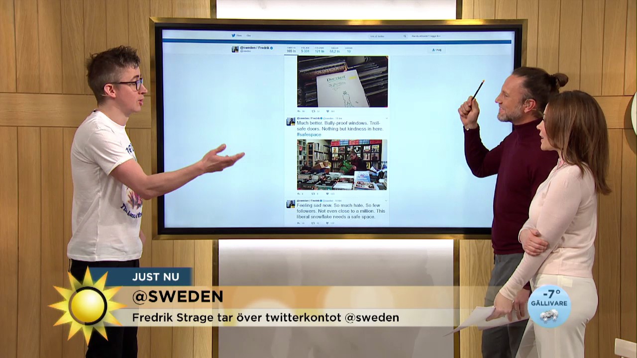 Fredrik Strage är Sveriges röst utåt på Twitter - Nyhetsmorgon (TV4 ...