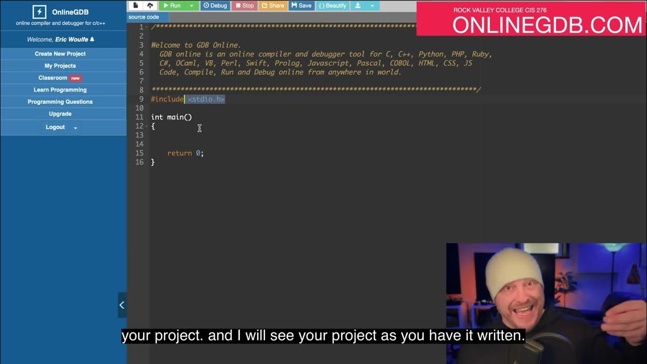 CIS 276 OnlineGDB for Applications - YouTube