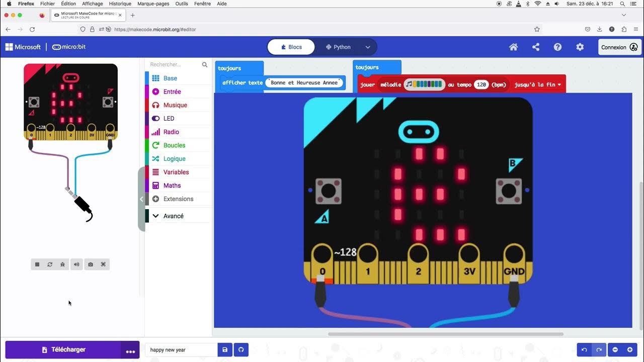 Bonne et Heureuse Année - Programmation Carte Microbit - YouTube