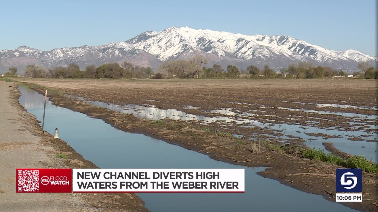 Channel opened on Weber River as flood watch begins - YouTube