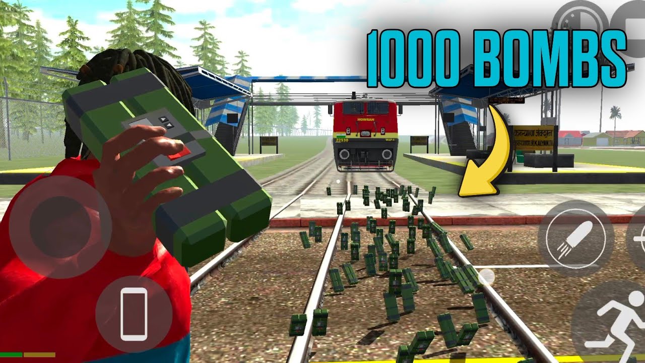 Indian Train Vs 1000 Sticky Bombs In Indian Bike Driving 3D #1 - YouTube